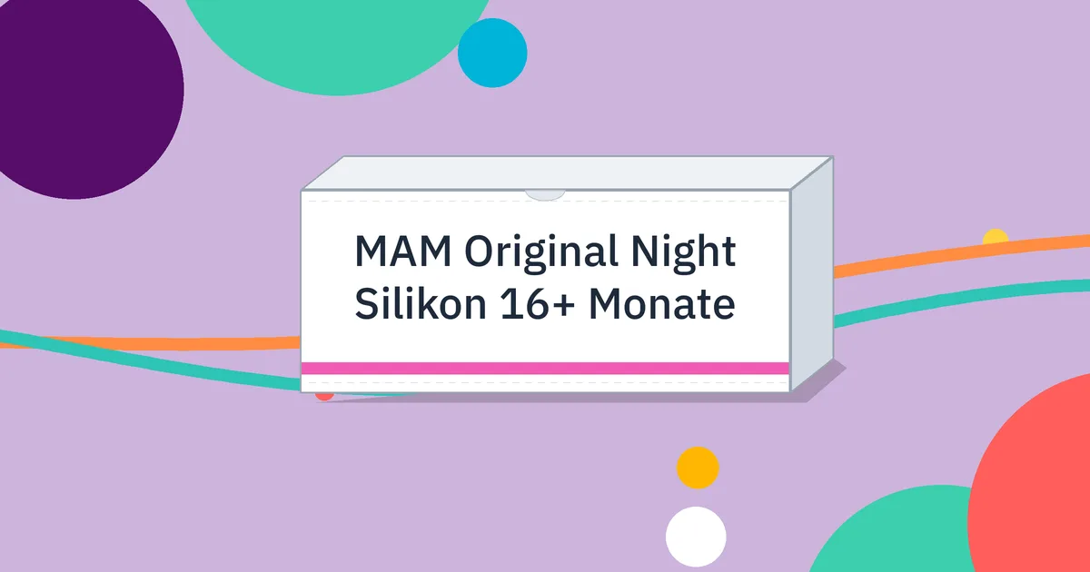 Symbolbild: Packung mit der Aufschrift MAM Original Night Silikon 16+ Monate (PZN 18889333) – Verfügbarkeit und Bezug in Apotheken in Frankfurt am Main