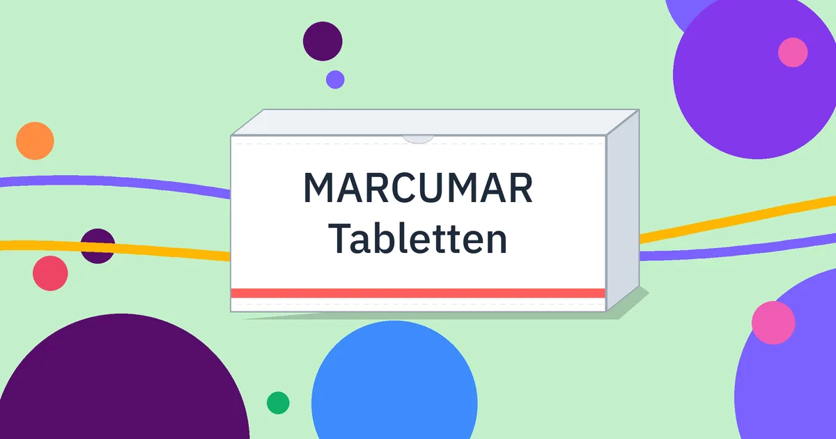 Symbolbild: Packung mit der Aufschrift MARCUMAR Tabletten (PZN 07768135) – Verfügbarkeit und Bezug in Apotheken in Frankfurt am Main