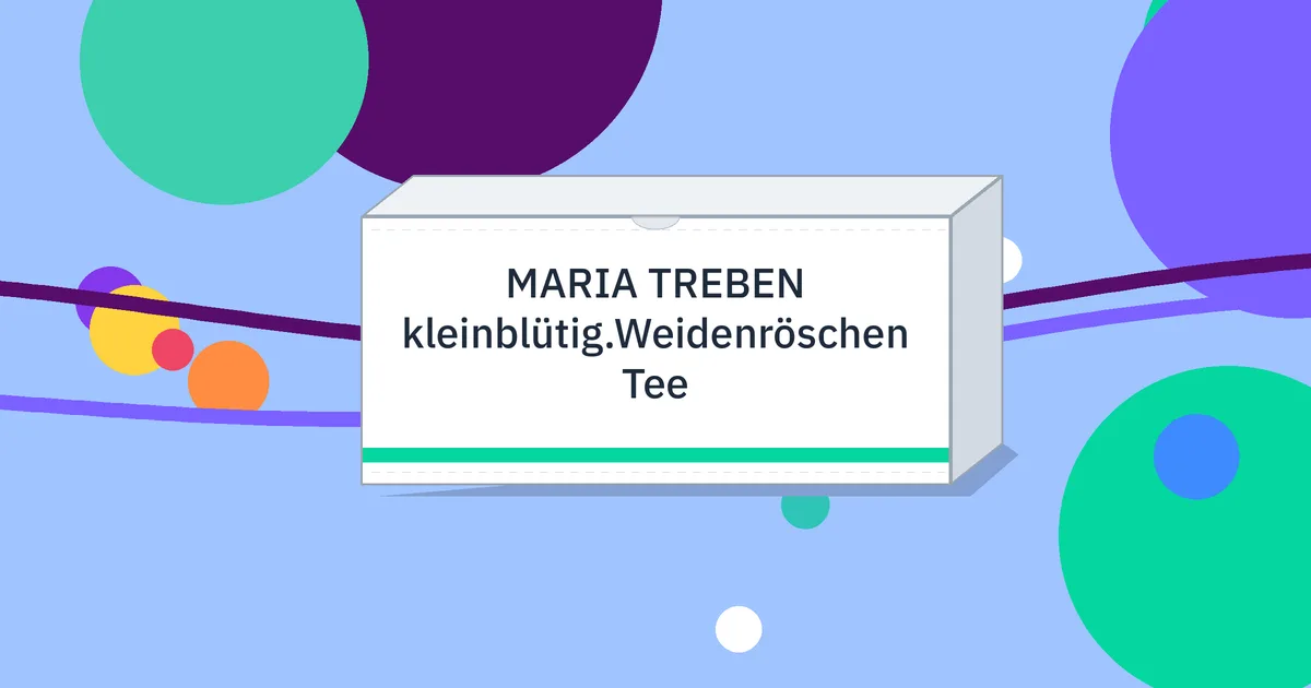 Symbolbild: Packung mit der Aufschrift MARIA TREBEN kleinblütig.Weidenröschen Tee (PZN 06056639) – Verfügbarkeit und Bezug in Apotheken in Frankfurt am Main