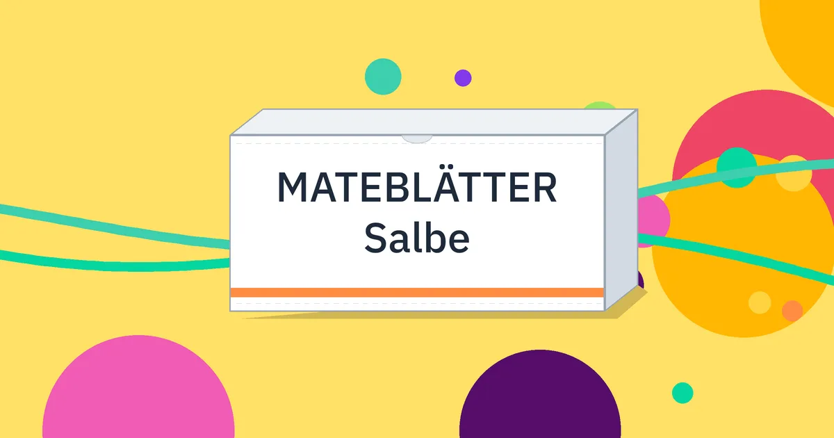 Symbolbild: Packung mit der Aufschrift MATEBLÄTTER Salbe (PZN 18046391) – Verfügbarkeit und Bezug in Apotheken in Frankfurt am Main