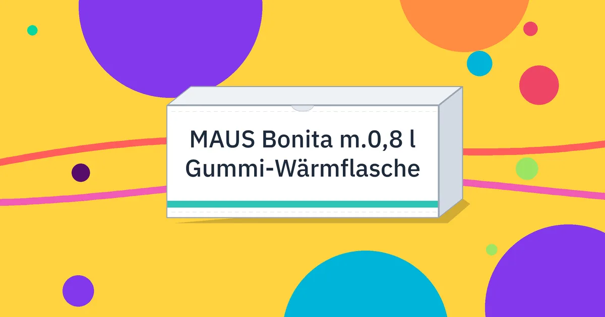 Symbolbild: Packung mit der Aufschrift MAUS Bonita m.0,8 l Gummi-Wärmflasche (PZN 17537655) – Verfügbarkeit und Bezug in Apotheken in Frankfurt am Main