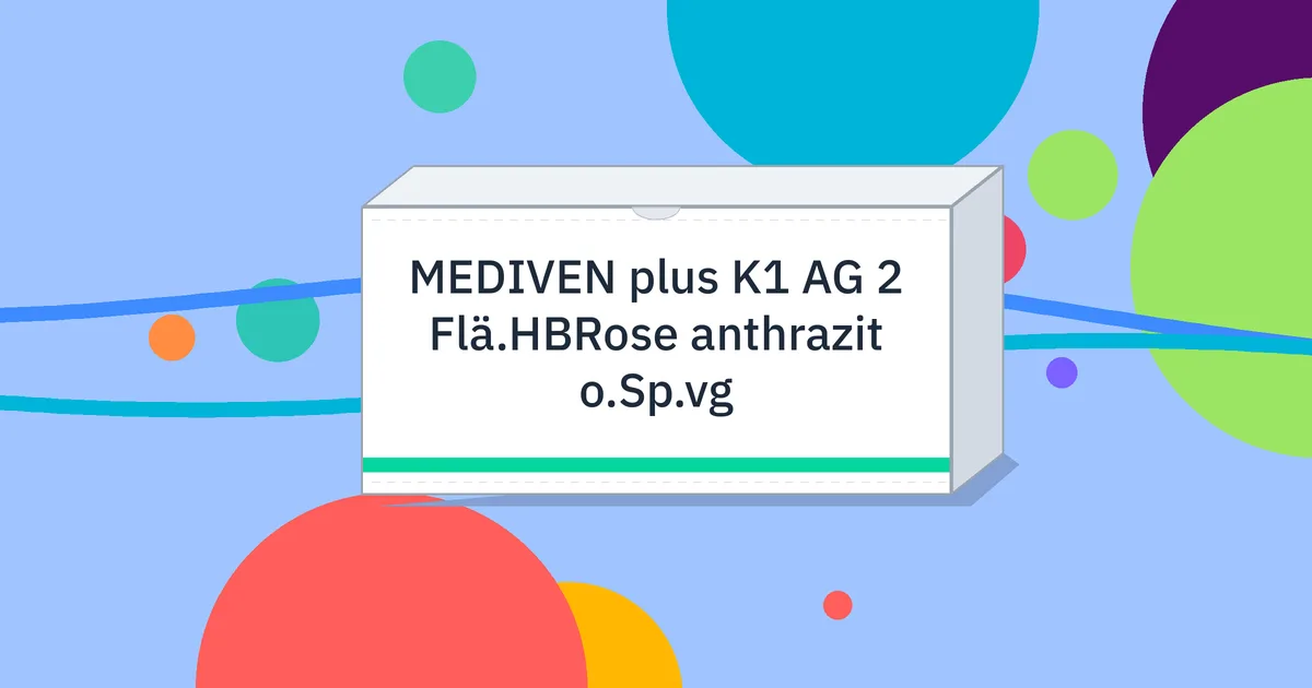 Symbolbild: Packung mit der Aufschrift MEDIVEN plus K1 AG 2 Flä.HBRose anthrazit o.Sp.vg (PZN 15911440) – Verfügbarkeit und Bezug in Apotheken in Frankfurt am Main