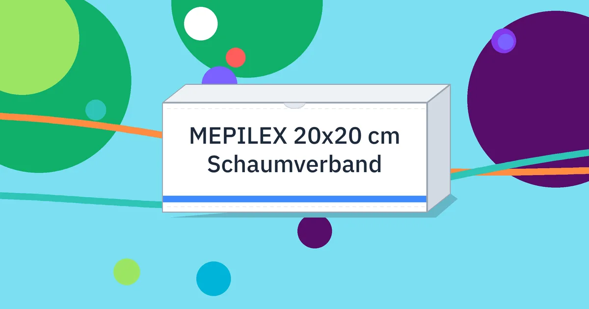 Symbolbild: Packung mit der Aufschrift MEPILEX 20x20 cm Schaumverband (PZN 09239369) – Verfügbarkeit und Bezug in Apotheken in Frankfurt am Main