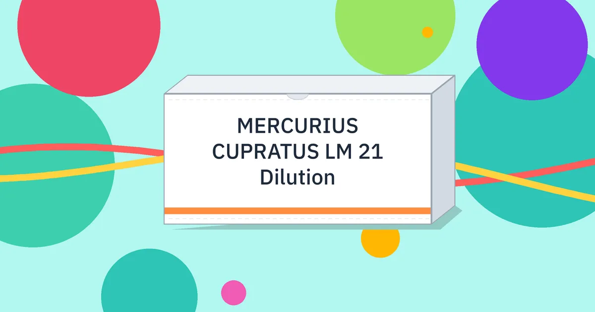 Symbolbild: Packung mit der Aufschrift MERCURIUS CUPRATUS LM 21 Dilution (PZN 12950511) – Verfügbarkeit und Bezug in Apotheken in Frankfurt am Main