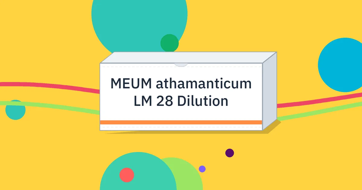 Symbolbild: Packung mit der Aufschrift MEUM athamanticum LM 28 Dilution (PZN 13607689) – Verfügbarkeit und Bezug in Apotheken in Frankfurt am Main