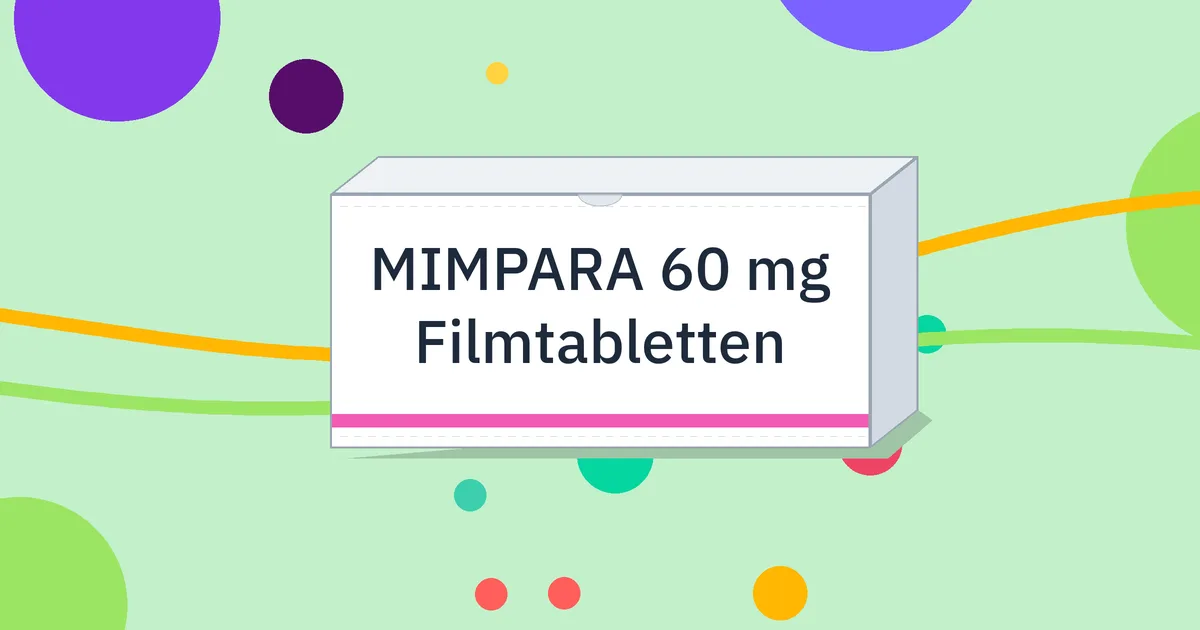 Symbolbild: Packung mit der Aufschrift MIMPARA 60 mg Filmtabletten (PZN 17638505) – Verfügbarkeit und Bezug in Apotheken in Frankfurt am Main