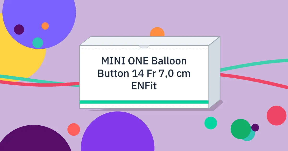 Symbolbild: Packung mit der Aufschrift MINI ONE Balloon Button 14 Fr 7,0 cm ENFit (PZN 16240048) – Verfügbarkeit und Bezug in Apotheken in Frankfurt am Main
