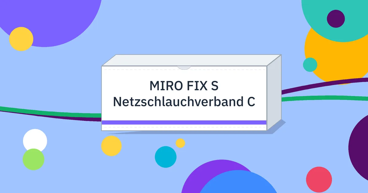 Symbolbild: Packung mit der Aufschrift MIRO FIX S Netzschlauchverband C (PZN 06853034) – Verfügbarkeit und Bezug in Apotheken in Frankfurt am Main
