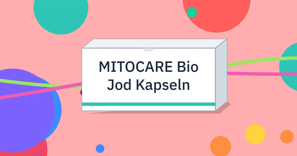 Symbolbild: Packung mit der Aufschrift MITOCARE Bio Jod Kapseln (PZN 19962411) – Verfügbarkeit und Bezug in Apotheken in Frankfurt am Main