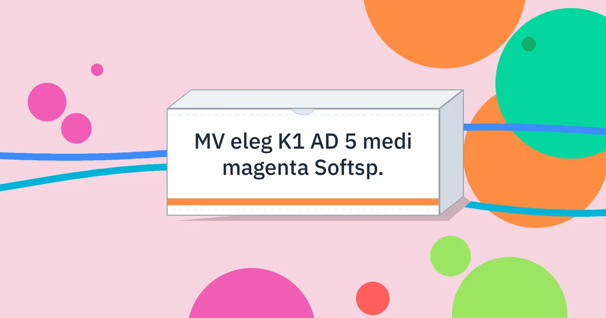 Symbolbild: Packung mit der Aufschrift MV eleg K1 AD 5 medi magenta Softsp. (PZN 14618790) – Verfügbarkeit und Bezug in Apotheken in Frankfurt am Main