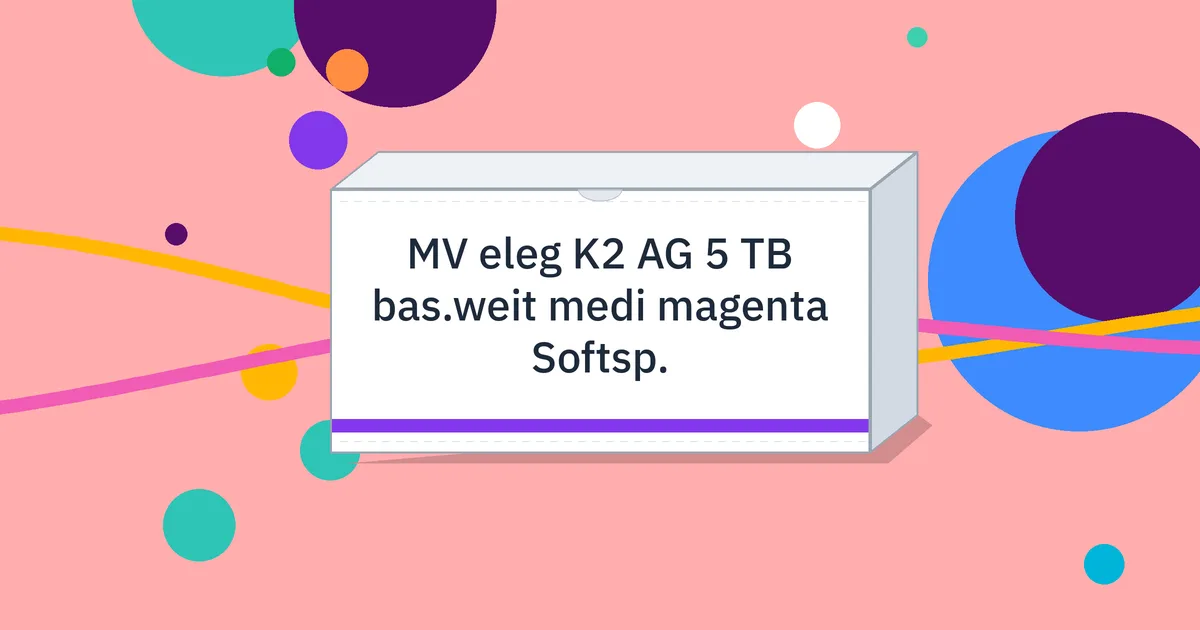 Symbolbild: Packung mit der Aufschrift MV eleg K2 AG 5 TB bas.weit medi magenta Softsp. (PZN 15283386) – Verfügbarkeit und Bezug in Apotheken in Frankfurt am Main