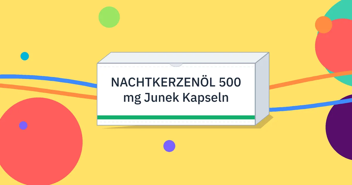 Symbolbild: Packung mit der Aufschrift NACHTKERZENÖL 500 mg Junek Kapseln (PZN 07082797) – Verfügbarkeit und Bezug in Apotheken in Frankfurt am Main