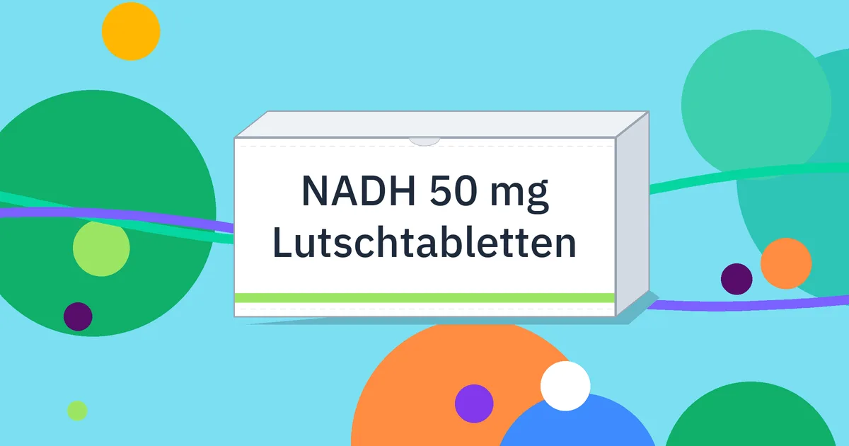 Symbolbild: Packung mit der Aufschrift NADH 50 mg Lutschtabletten (PZN 20864501) – Verfügbarkeit und Bezug in Apotheken in Frankfurt am Main