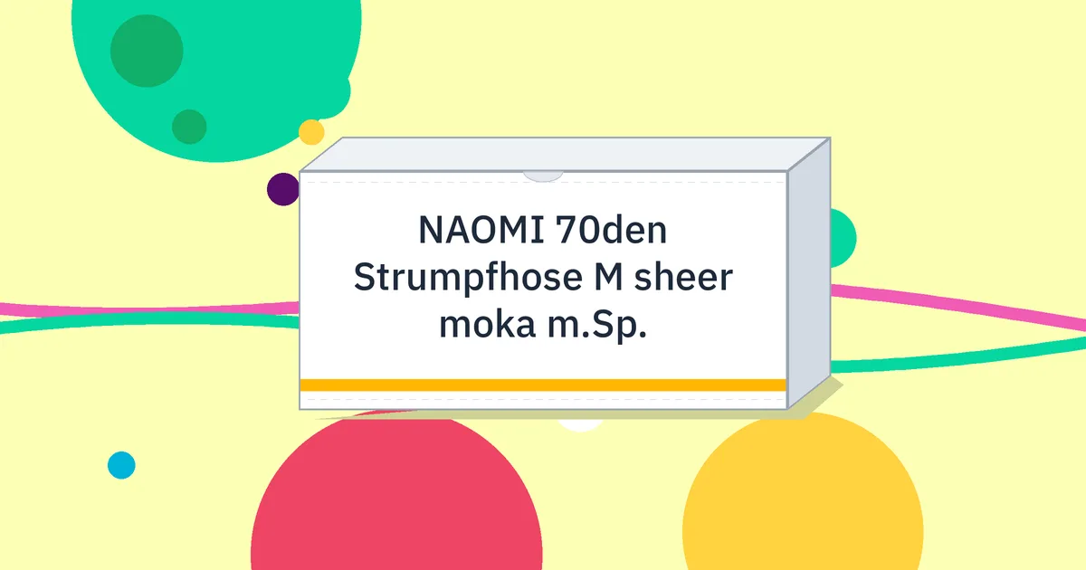 Symbolbild: Packung mit der Aufschrift NAOMI 70den Strumpfhose M sheer moka m.Sp. (PZN 16179403) – Verfügbarkeit und Bezug in Apotheken in Frankfurt am Main