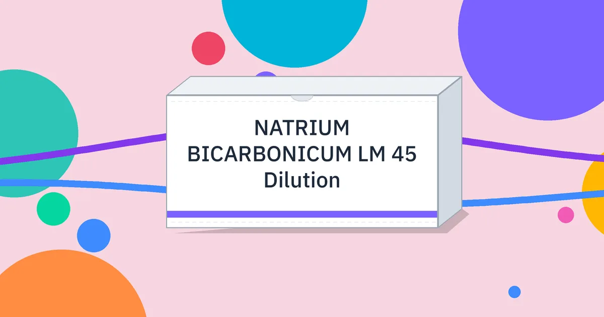 Symbolbild: Packung mit der Aufschrift NATRIUM BICARBONICUM LM 45 Dilution (PZN 12960515) – Verfügbarkeit und Bezug in Apotheken in Frankfurt am Main