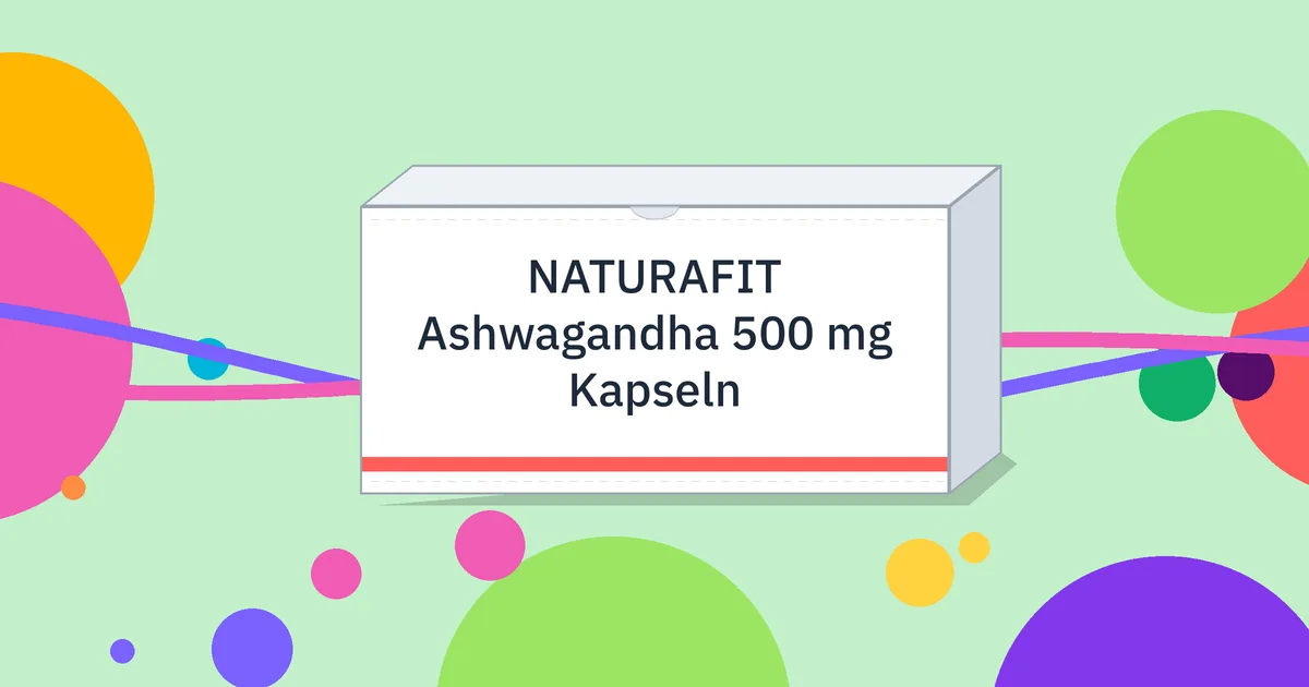 Symbolbild: Packung mit der Aufschrift NATURAFIT Ashwagandha 500 mg Kapseln (PZN 16864257) – Verfügbarkeit und Bezug in Apotheken in Frankfurt am Main