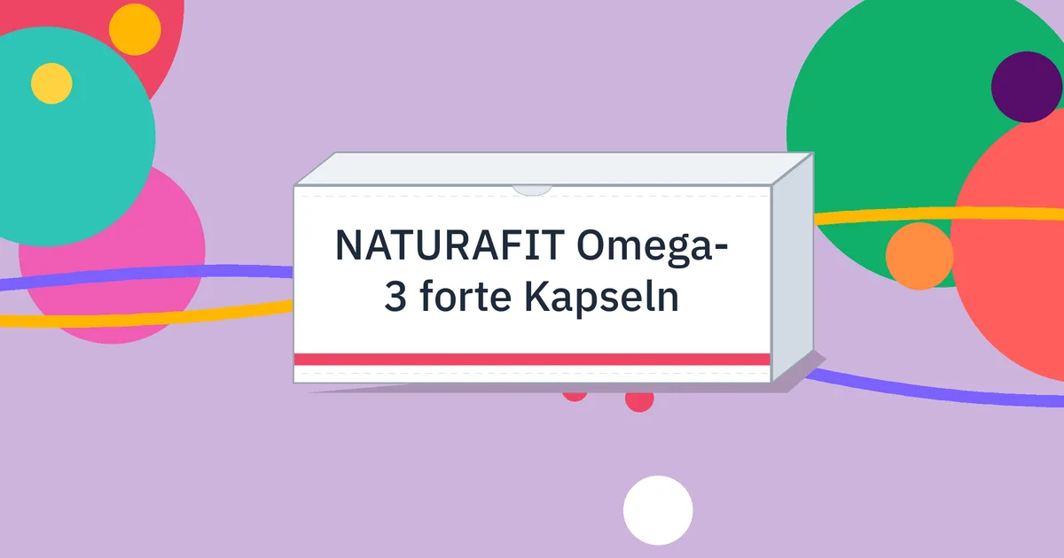 Symbolbild: Packung mit der Aufschrift NATURAFIT Omega-3 forte Kapseln (PZN 06431267) – Verfügbarkeit und Bezug in Apotheken in Frankfurt am Main