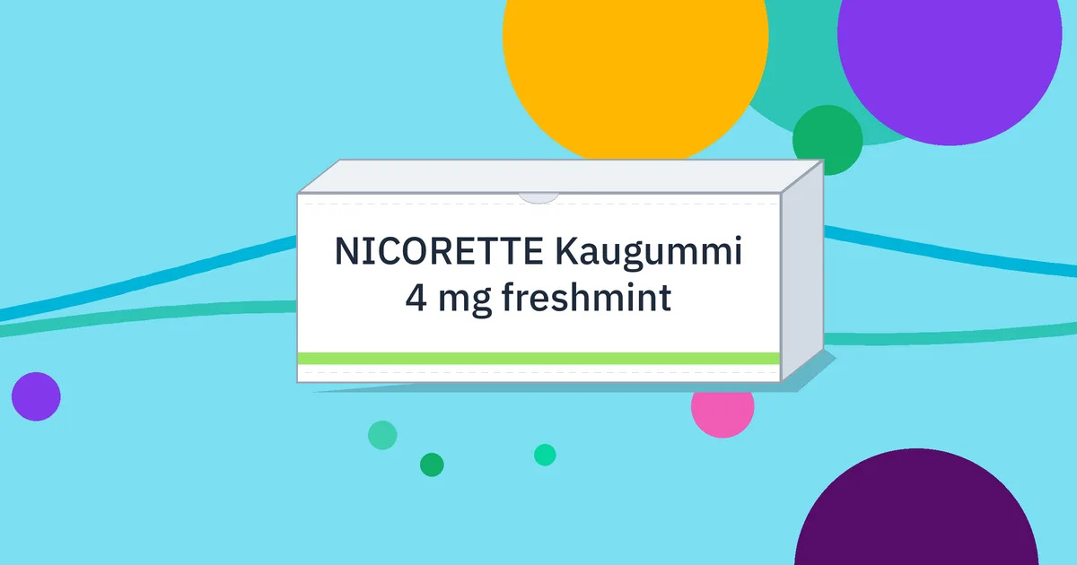 Symbolbild: Packung mit der Aufschrift NICORETTE Kaugummi 4 mg freshmint (PZN 14417086) – Verfügbarkeit und Bezug in Apotheken in Frankfurt am Main