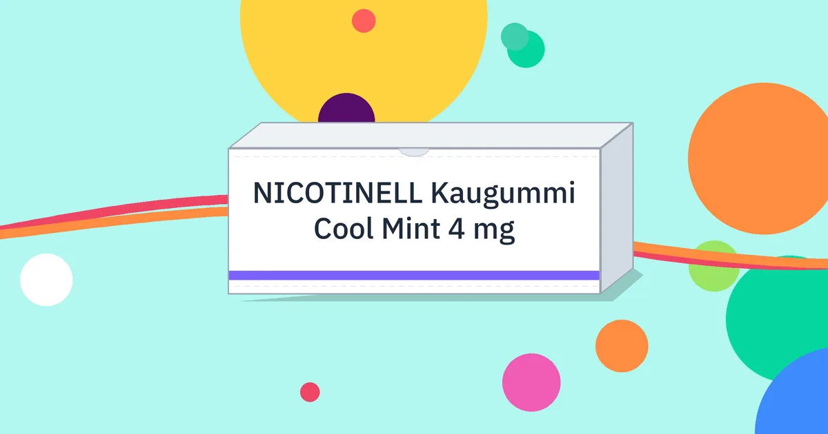 Symbolbild: Packung mit der Aufschrift NICOTINELL Kaugummi Cool Mint 4 mg (PZN 06580369) – Verfügbarkeit und Bezug in Apotheken in Frankfurt am Main