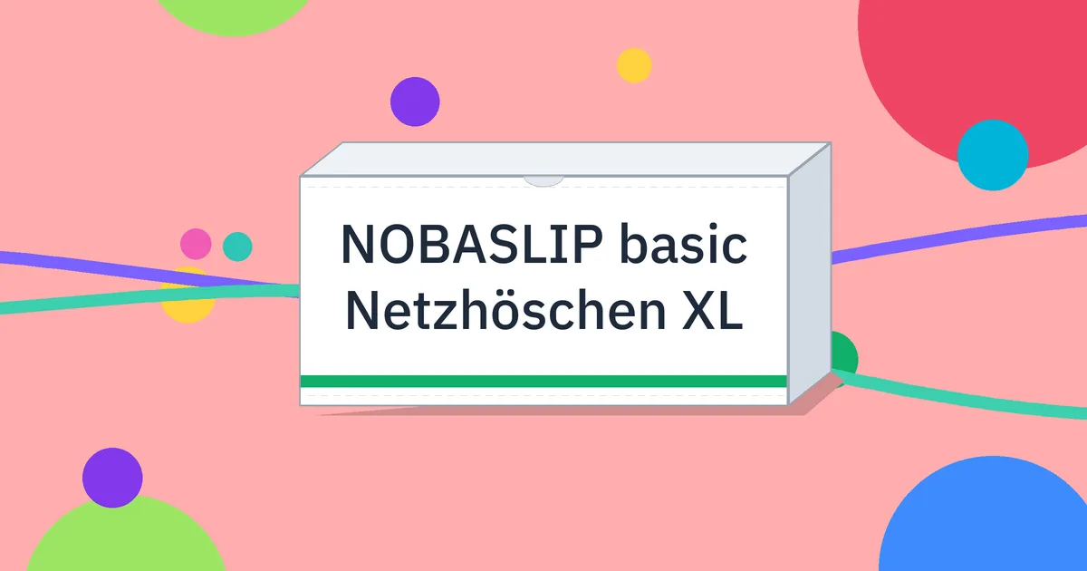 Symbolbild: Packung mit der Aufschrift NOBASLIP basic Netzhöschen XL (PZN 10824311) – Verfügbarkeit und Bezug in Apotheken in Frankfurt am Main