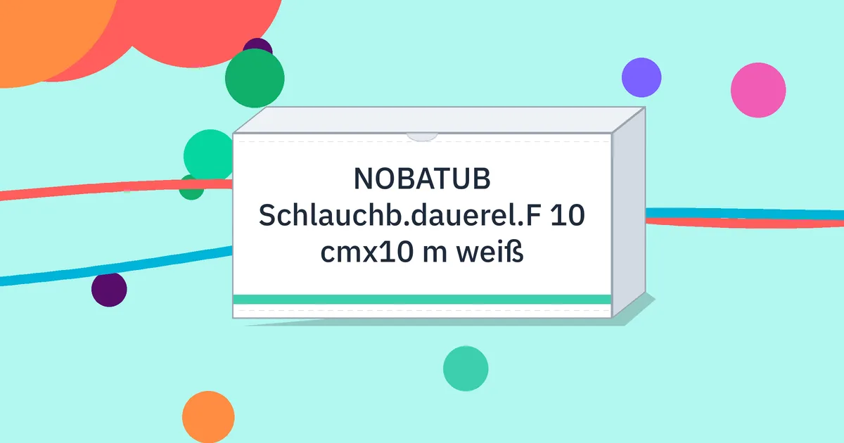 Symbolbild: Packung mit der Aufschrift NOBATUB Schlauchb.dauerel.F 10 cmx10 m weiß (PZN 07094168) – Verfügbarkeit und Bezug in Apotheken in Frankfurt am Main