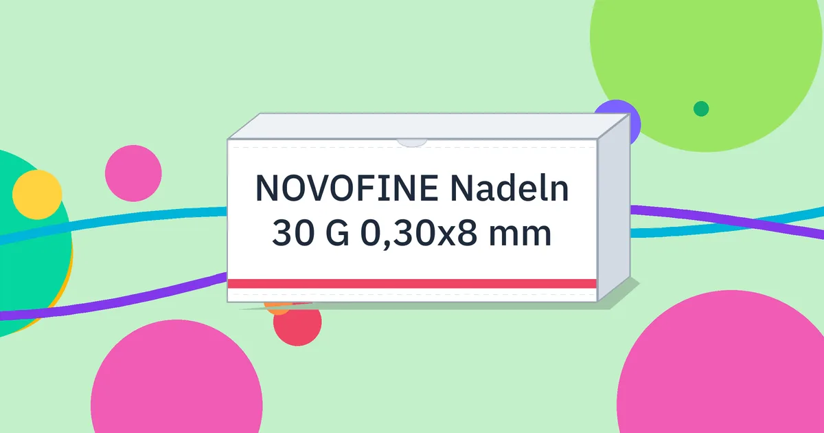 Symbolbild: Packung mit der Aufschrift NOVOFINE Nadeln 30 G 0,30x8 mm (PZN 15419472) – Verfügbarkeit und Bezug in Apotheken in Frankfurt am Main