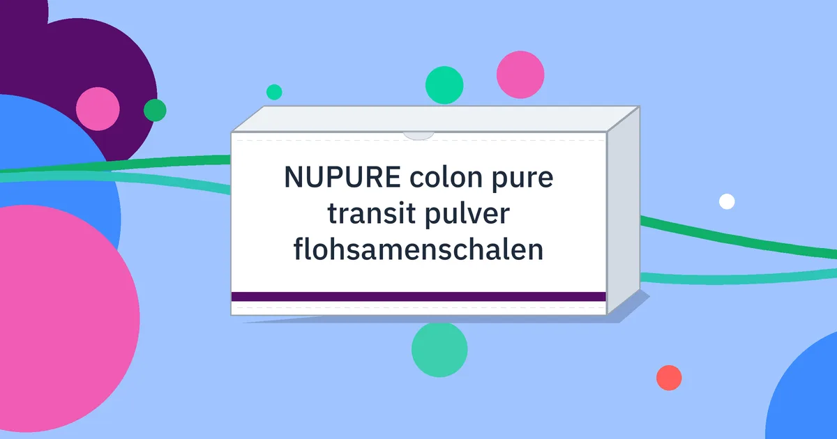 Symbolbild: Packung mit der Aufschrift NUPURE colon pure transit pulver flohsamenschalen (PZN 18873237) – Verfügbarkeit und Bezug in Apotheken in Frankfurt am Main