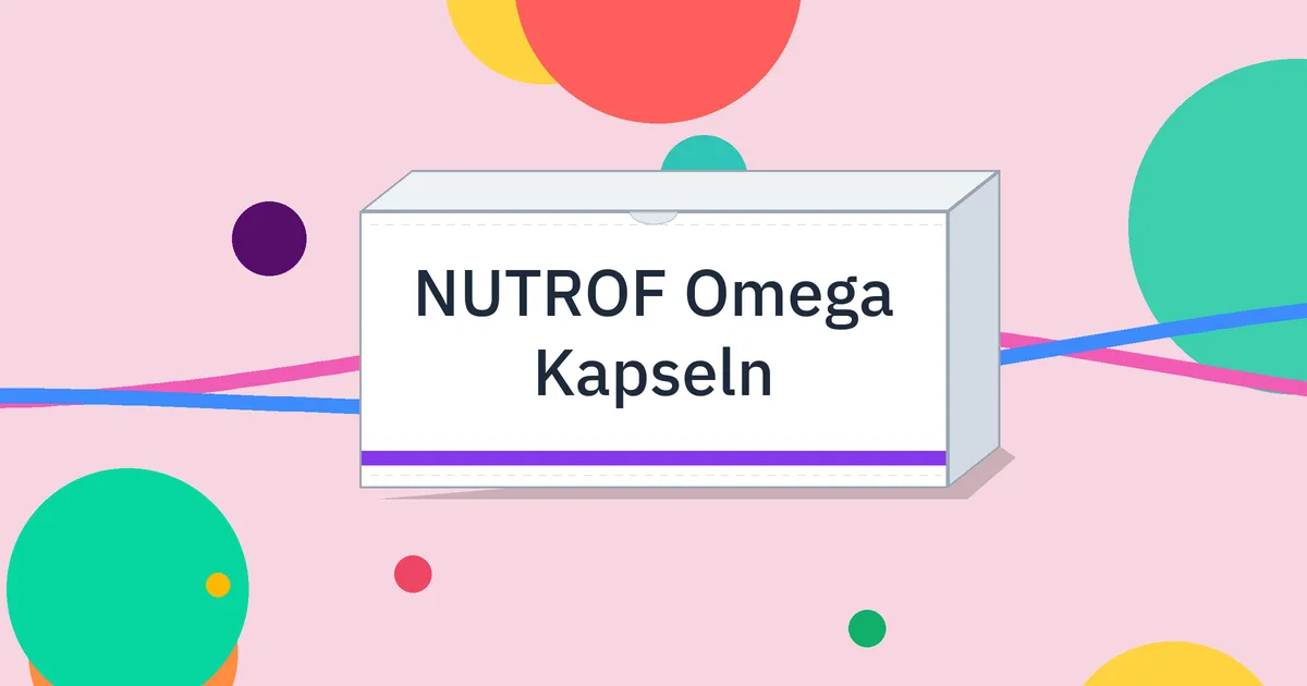 Symbolbild: Packung mit der Aufschrift NUTROF Omega Kapseln (PZN 06909295) – Verfügbarkeit und Bezug in Apotheken in Frankfurt am Main