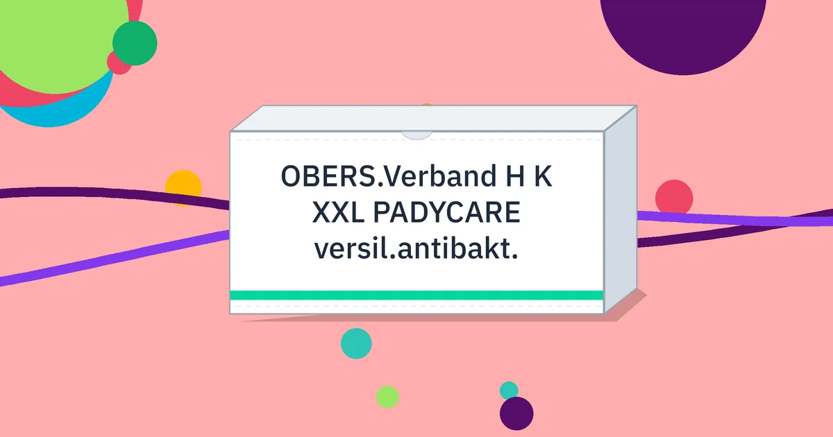 Symbolbild: Packung mit der Aufschrift OBERS.Verband H K XXL PADYCARE versil.antibakt. (PZN 10939126) – Verfügbarkeit und Bezug in Apotheken in Frankfurt am Main