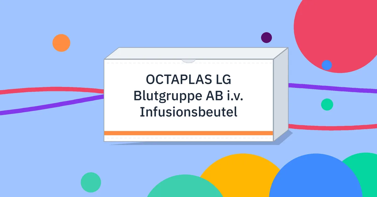 Symbolbild: Packung mit der Aufschrift OCTAPLAS LG Blutgruppe AB i.v. Infusionsbeutel (PZN 09166469) – Verfügbarkeit und Bezug in Apotheken in Frankfurt am Main