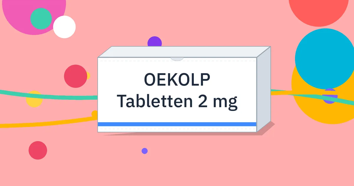 Symbolbild: Packung mit der Aufschrift OEKOLP Tabletten 2 mg (PZN 09758307) – Verfügbarkeit und Bezug in Apotheken in Frankfurt am Main
