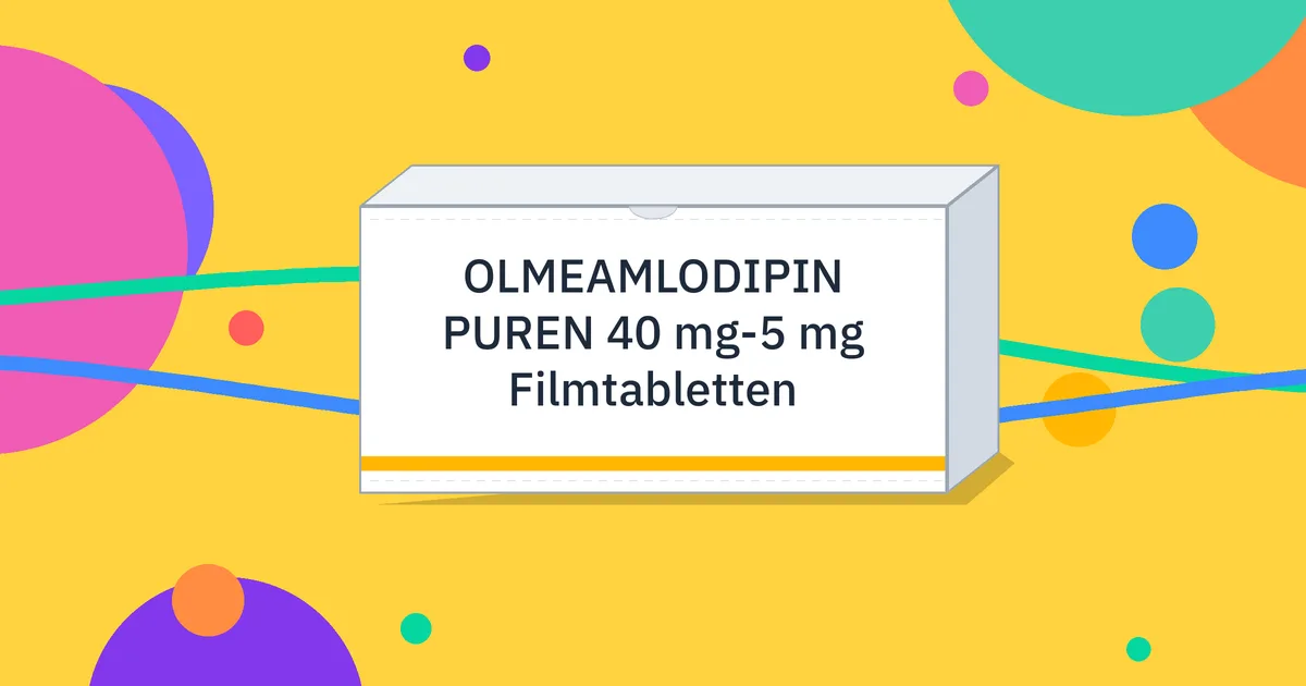 Symbolbild: Packung mit der Aufschrift OLMEAMLODIPIN PUREN 40 mg-5 mg Filmtabletten (PZN 18457214) – Verfügbarkeit und Bezug in Apotheken in Frankfurt am Main