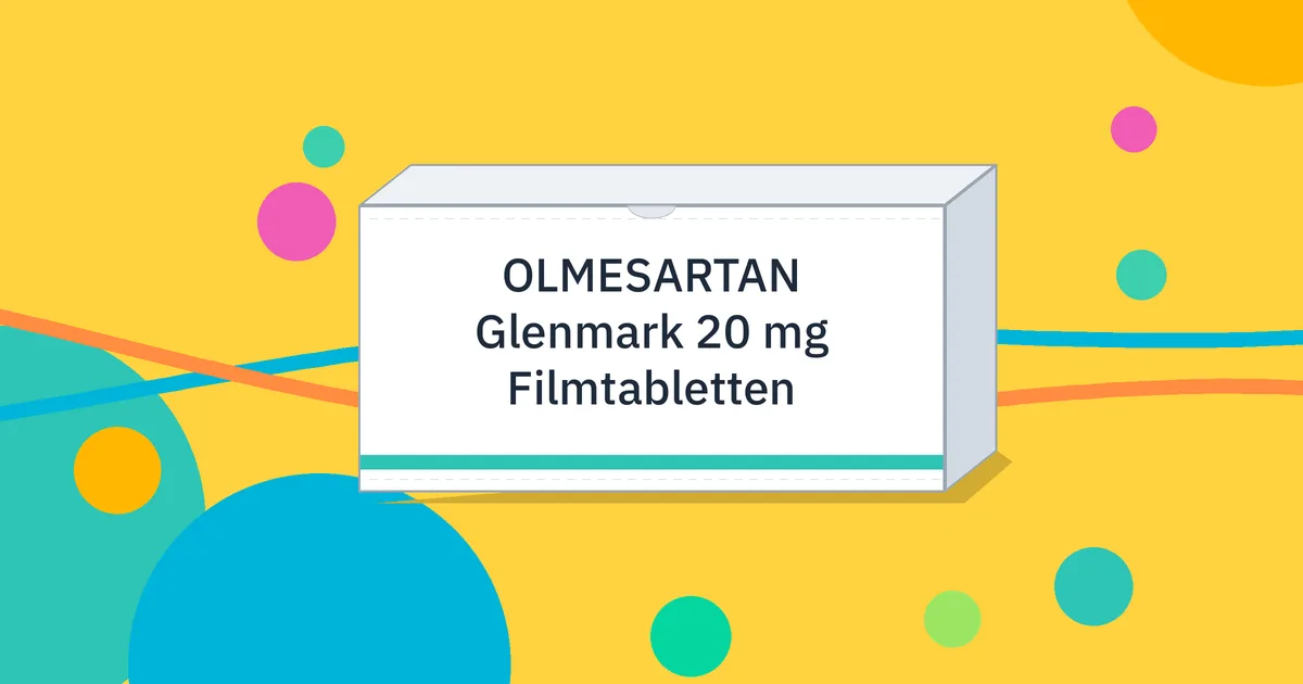 Symbolbild: Packung mit der Aufschrift OLMESARTAN Glenmark 20 mg Filmtabletten (PZN 12360117) – Verfügbarkeit und Bezug in Apotheken in Frankfurt am Main