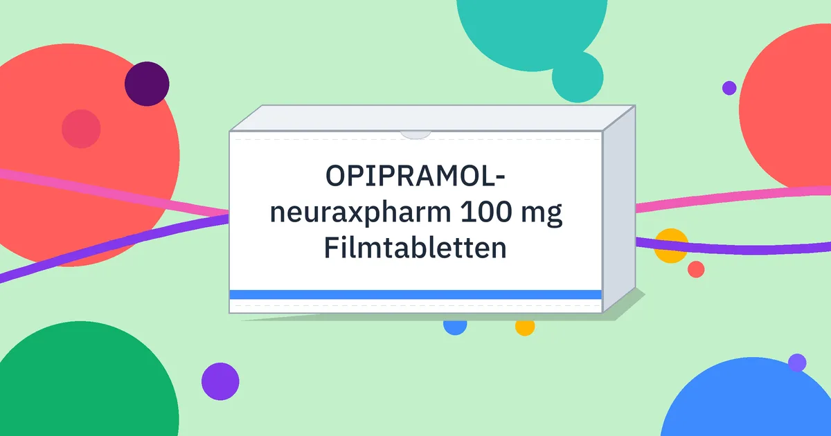 Symbolbild: Packung mit der Aufschrift OPIPRAMOL-neuraxpharm 100 mg Filmtabletten (PZN 03480070) – Verfügbarkeit und Bezug in Apotheken in Frankfurt am Main