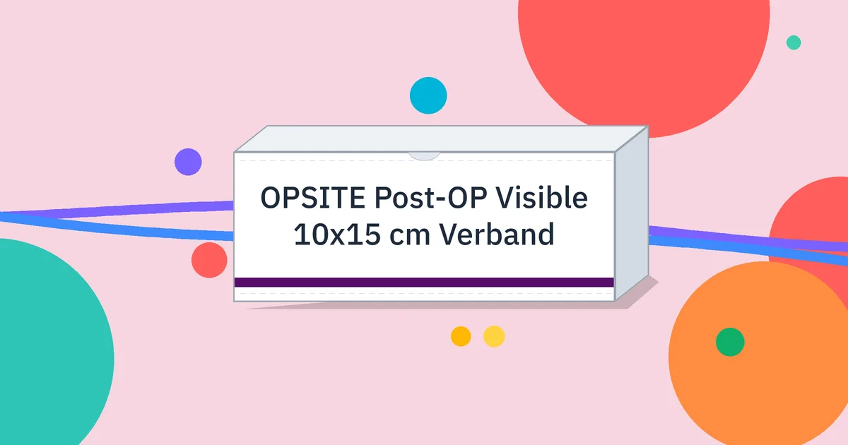 Symbolbild: Packung mit der Aufschrift OPSITE Post-OP Visible 10x15 cm Verband (PZN 20046062) – Verfügbarkeit und Bezug in Apotheken in Frankfurt am Main