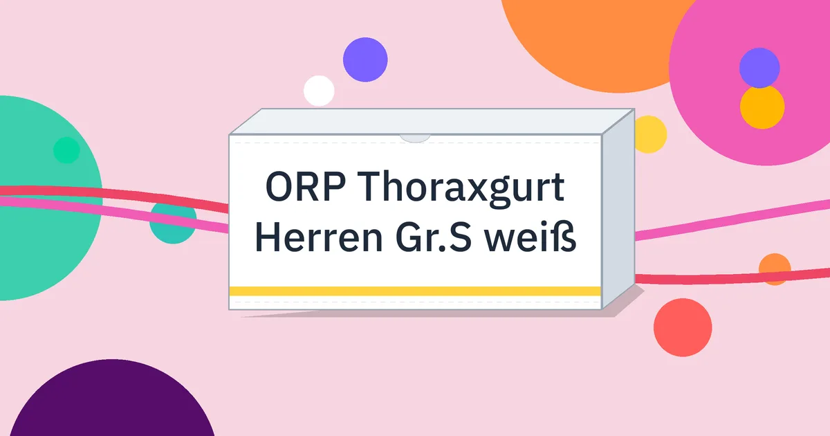 Symbolbild: Packung mit der Aufschrift ORP Thoraxgurt Herren Gr.S weiß (PZN 04903118) – Verfügbarkeit und Bezug in Apotheken in Frankfurt am Main