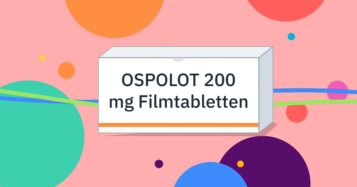 Symbolbild: Packung mit der Aufschrift OSPOLOT 200 mg Filmtabletten (PZN 12513294) – Verfügbarkeit und Bezug in Apotheken in Frankfurt am Main