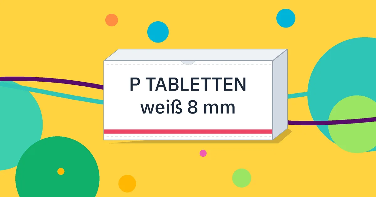 Symbolbild: Packung mit der Aufschrift P TABLETTEN weiß 8 mm (PZN 04997390) – Verfügbarkeit und Bezug in Apotheken in Frankfurt am Main
