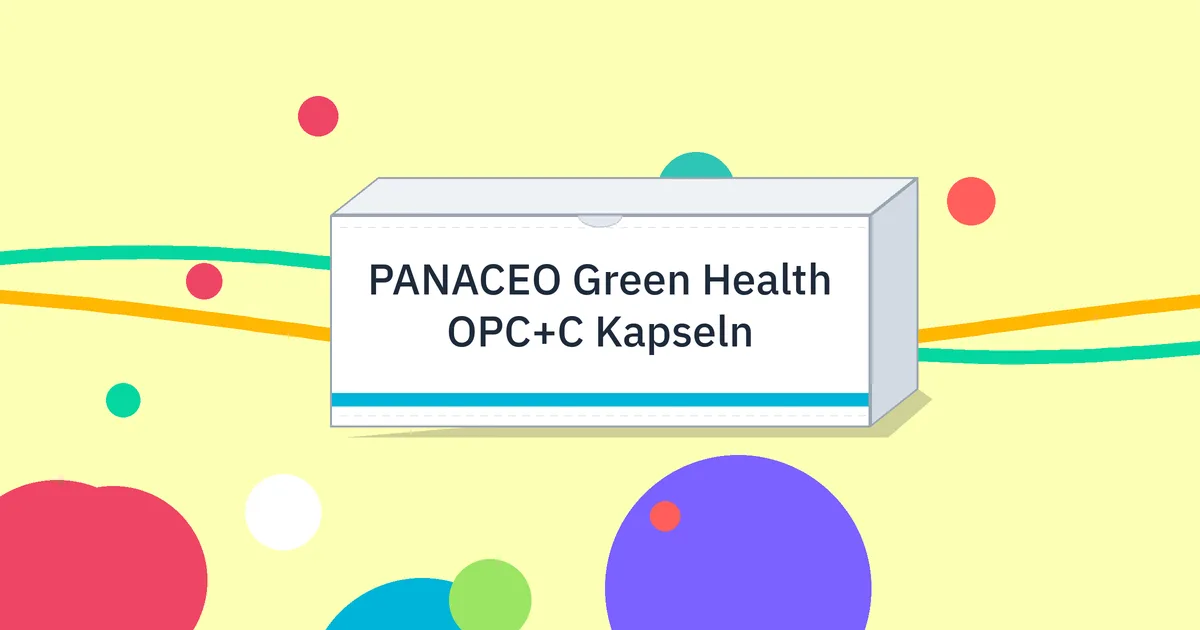 Symbolbild: Packung mit der Aufschrift PANACEO Green Health OPC+C Kapseln (PZN 18229022) – Verfügbarkeit und Bezug in Apotheken in Frankfurt am Main