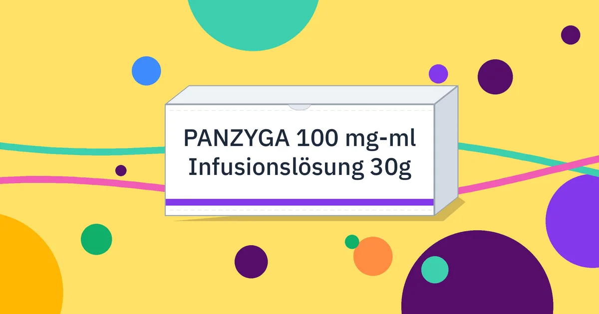 Symbolbild: Packung mit der Aufschrift PANZYGA 100 mg-ml Infusionslösung 30g (PZN 19414945) – Verfügbarkeit und Bezug in Apotheken in Frankfurt am Main