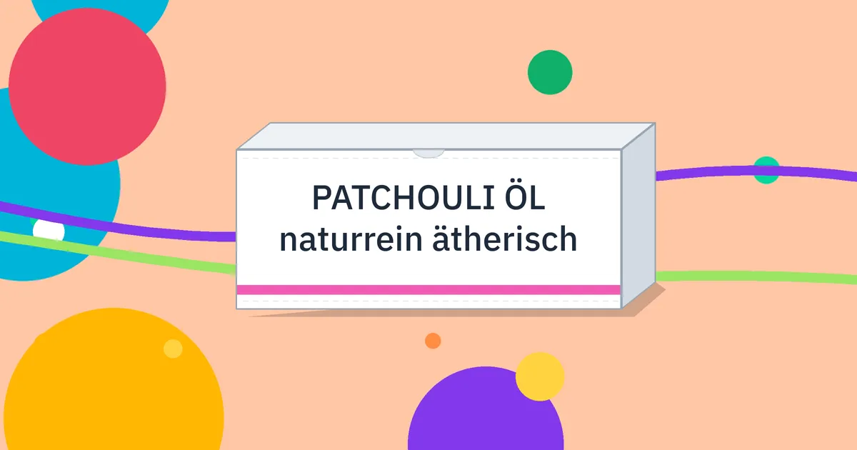 Symbolbild: Packung mit der Aufschrift PATCHOULI ÖL naturrein ätherisch (PZN 16486795) – Verfügbarkeit und Bezug in Apotheken in Frankfurt am Main