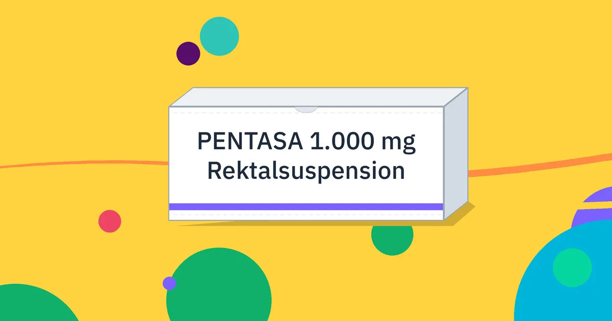 Symbolbild: Packung mit der Aufschrift PENTASA 1.000 mg Rektalsuspension (PZN 09234320) – Verfügbarkeit und Bezug in Apotheken in Frankfurt am Main
