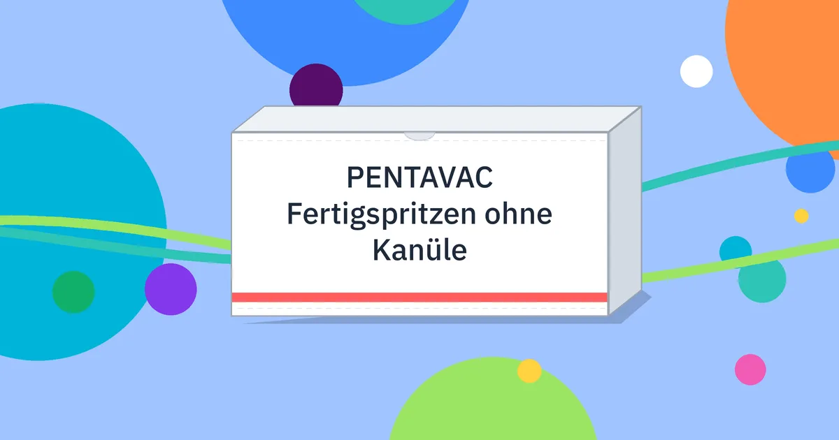 Symbolbild: Packung mit der Aufschrift PENTAVAC Fertigspritzen ohne Kanüle (PZN 17868978) – Verfügbarkeit und Bezug in Apotheken in Frankfurt am Main