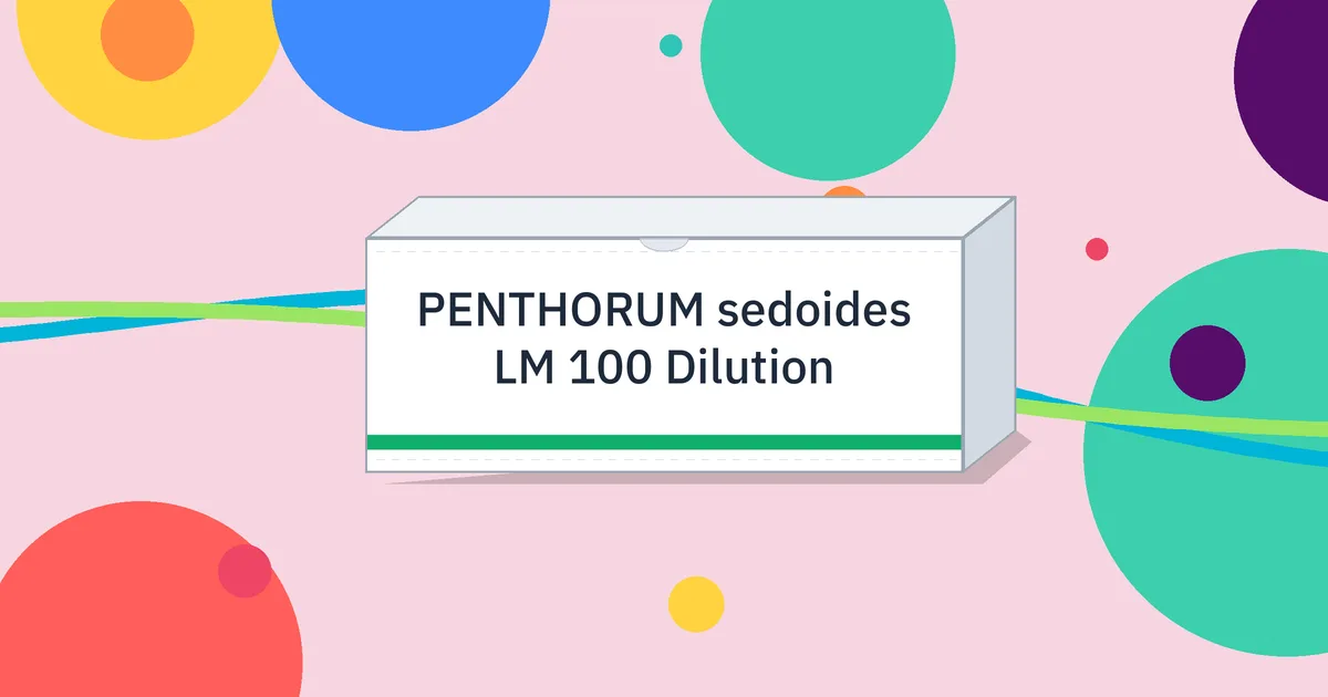 Symbolbild: Packung mit der Aufschrift PENTHORUM sedoides LM 100 Dilution (PZN 13634924) – Verfügbarkeit und Bezug in Apotheken in Frankfurt am Main