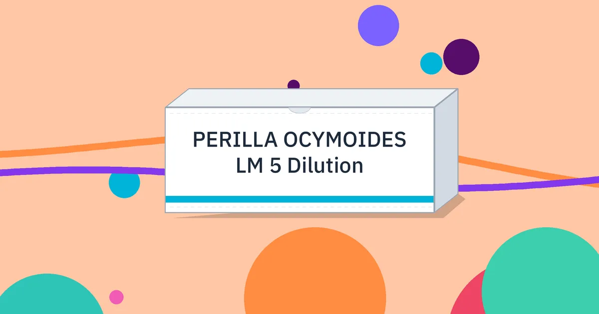 Symbolbild: Packung mit der Aufschrift PERILLA OCYMOIDES LM 5 Dilution (PZN 13635007) – Verfügbarkeit und Bezug in Apotheken in Frankfurt am Main
