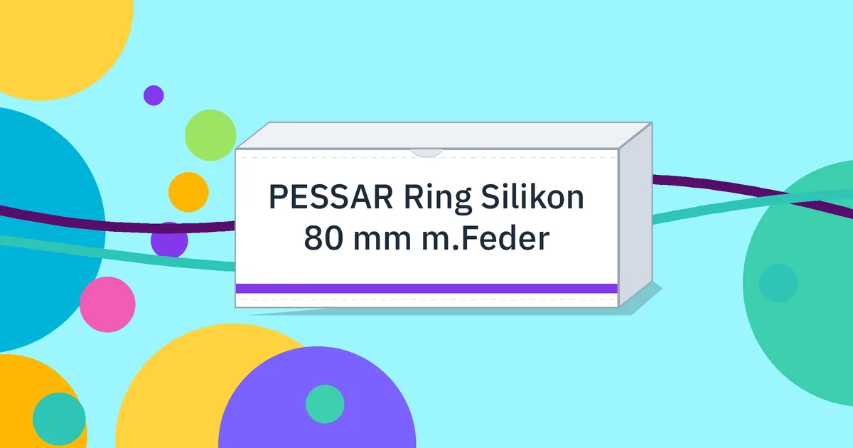 Symbolbild: Packung mit der Aufschrift PESSAR Ring Silikon 80 mm m.Feder (PZN 01734402) – Verfügbarkeit und Bezug in Apotheken in Frankfurt am Main