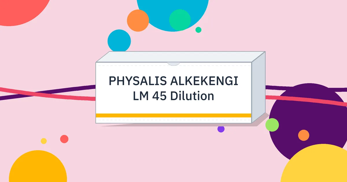 Symbolbild: Packung mit der Aufschrift PHYSALIS ALKEKENGI LM 45 Dilution (PZN 13639962) – Verfügbarkeit und Bezug in Apotheken in Frankfurt am Main