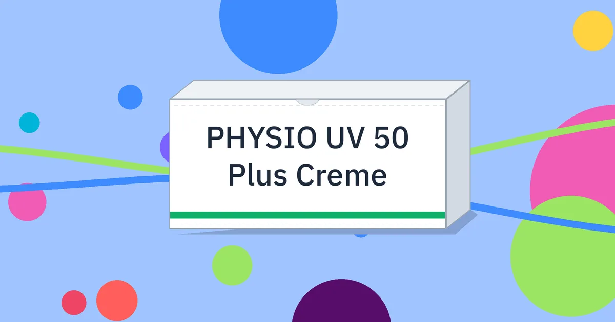Symbolbild: Packung mit der Aufschrift PHYSIO UV 50 Plus Creme (PZN 10210916) – Verfügbarkeit und Bezug in Apotheken in Frankfurt am Main