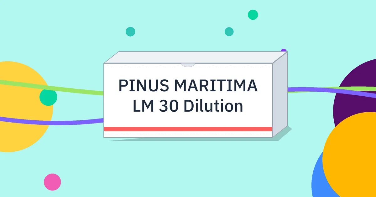 Symbolbild: Packung mit der Aufschrift PINUS MARITIMA LM 30 Dilution (PZN 13644578) – Verfügbarkeit und Bezug in Apotheken in Frankfurt am Main