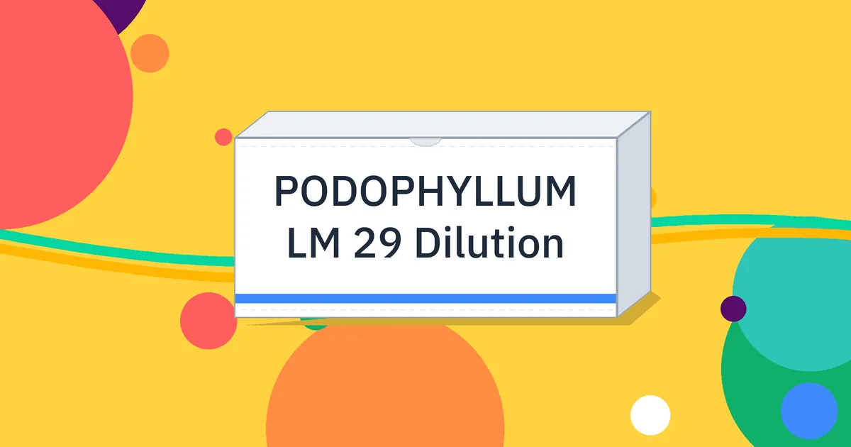 Symbolbild: Packung mit der Aufschrift PODOPHYLLUM LM 29 Dilution (PZN 13043169) – Verfügbarkeit und Bezug in Apotheken in Frankfurt am Main